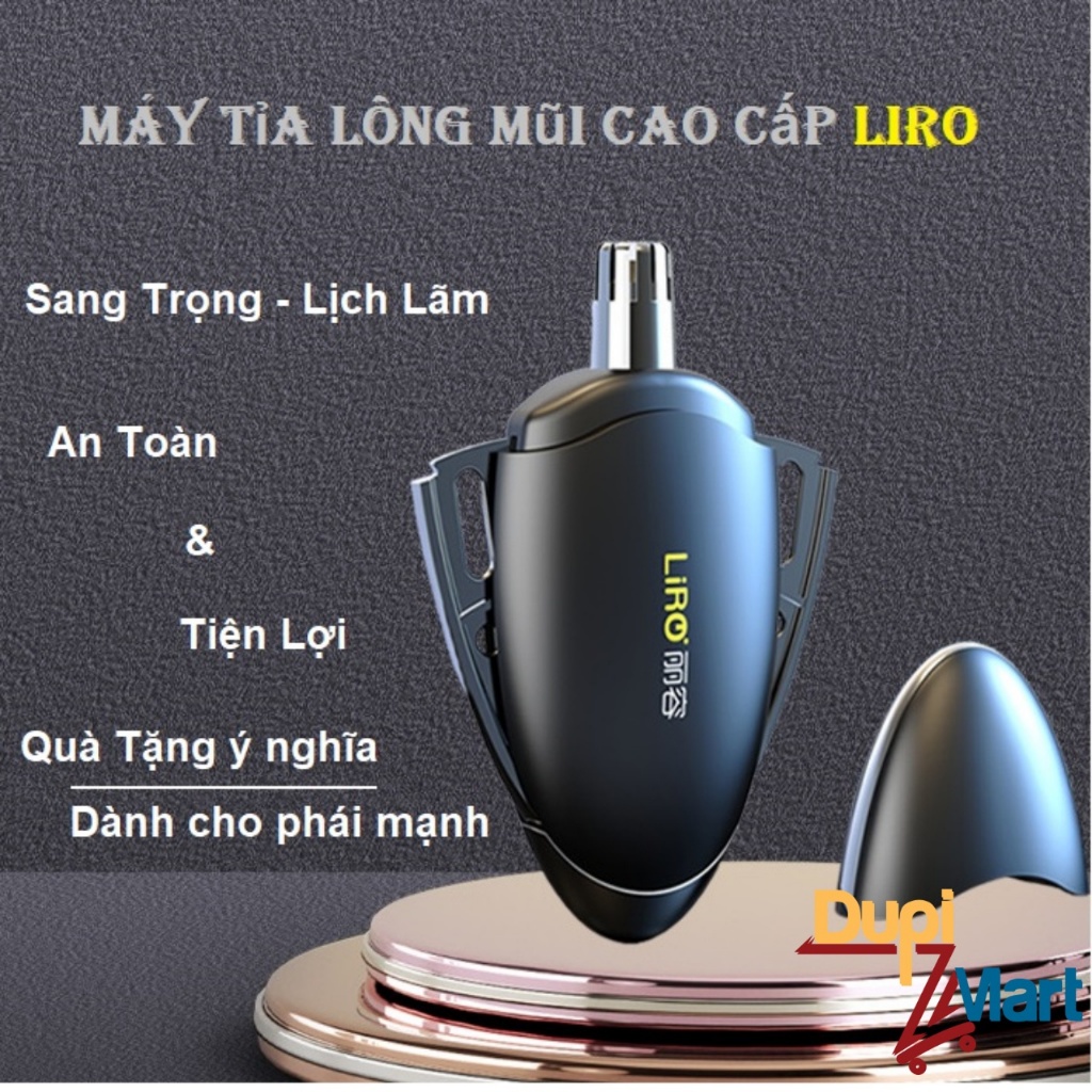 Dụng cụ cắt tỉa lông mũi Liro bằng thép không gỉ lưỡi sắc bén hộp cao cấp sang trong - Máy bấm ...