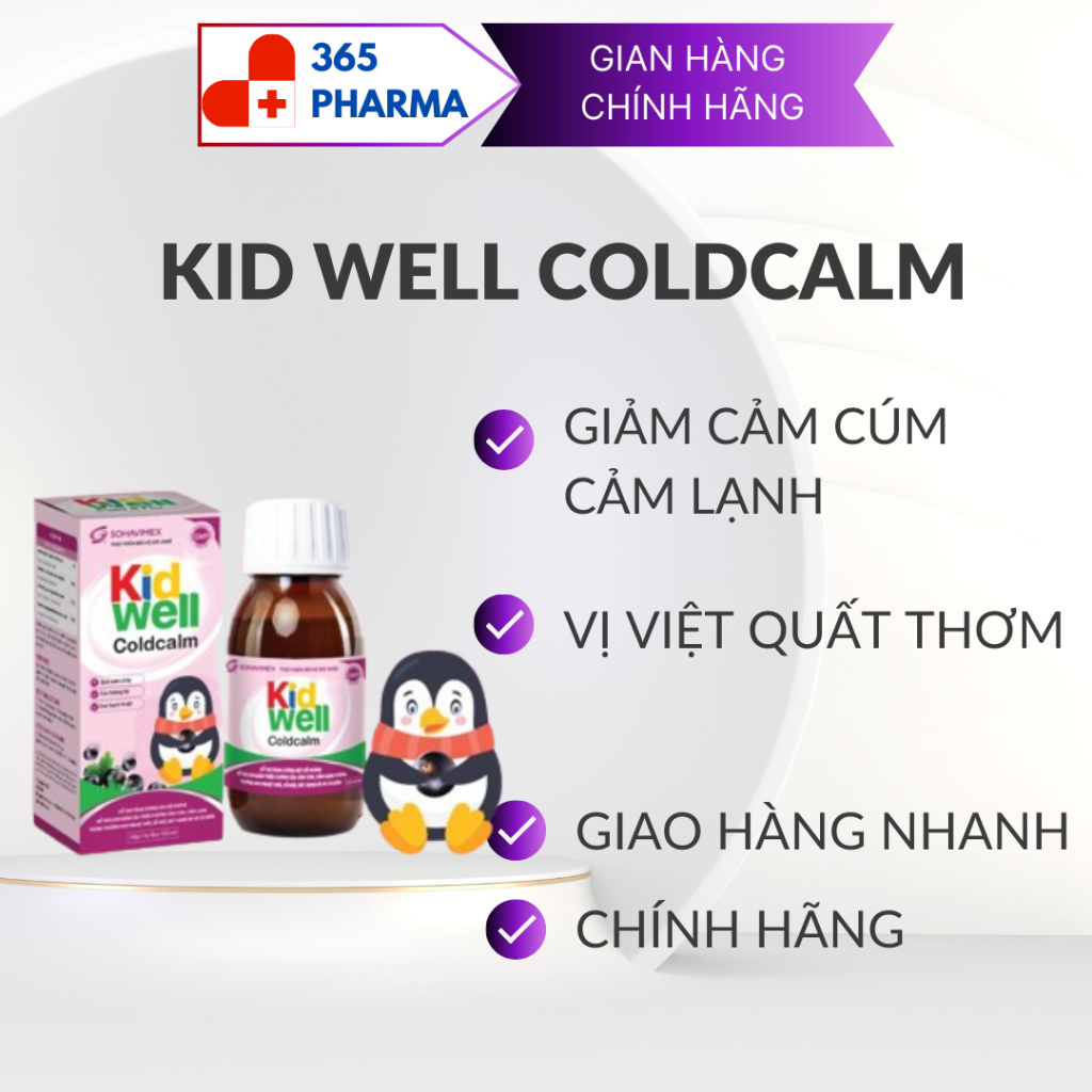 KID WELL Coldcalm giảm cảm cúm, cảm lạnh vị Việt quất thơm ngon cho bé ...