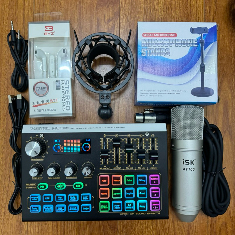 Bộ mic thu âm Sound Card Audio X9 Tiếng Việt Kèm Mic ISK AT100 tặng kèm ...
