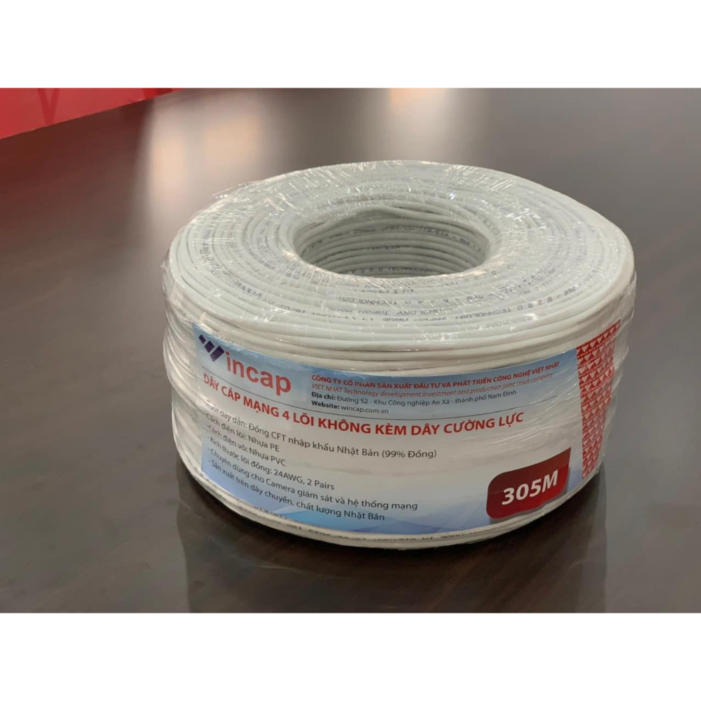 Dây mạng WINCAP CAT3 - Dây 4 lõi đồng 0.4 cuộn 305m | Shopee Việt Nam