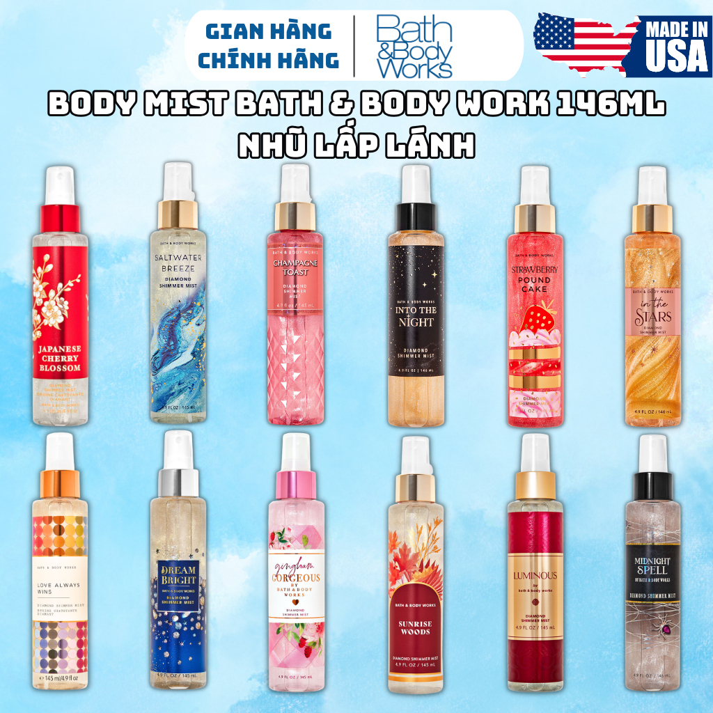Body Mist Bath And Body Works Nam Nữ Chính Hãng Shimmer,Xịt Thơm Body ...