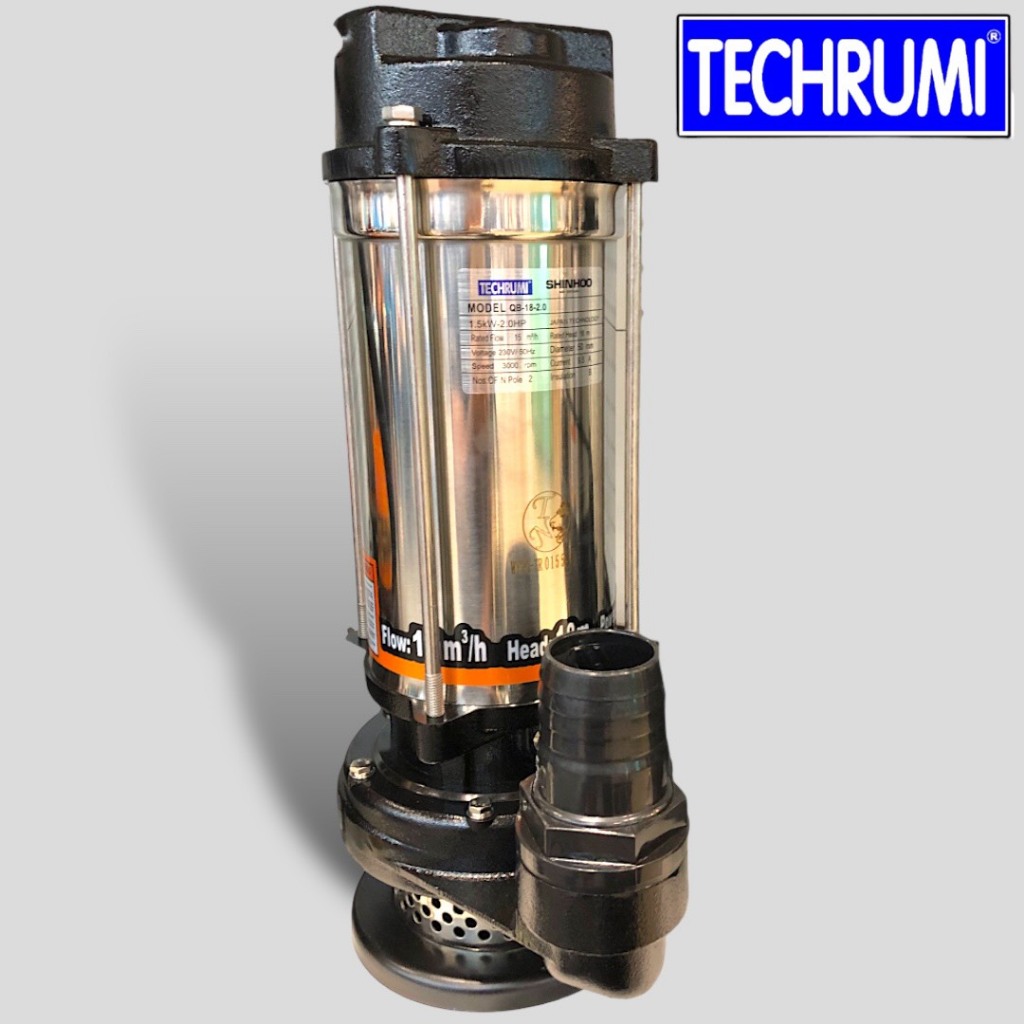 máy bơm nước thả chìm đẩy cao 33m đẩy xa 330m lưu lượng nước 6khối/h điện 220v 2hp ống 49 QB-33 ...