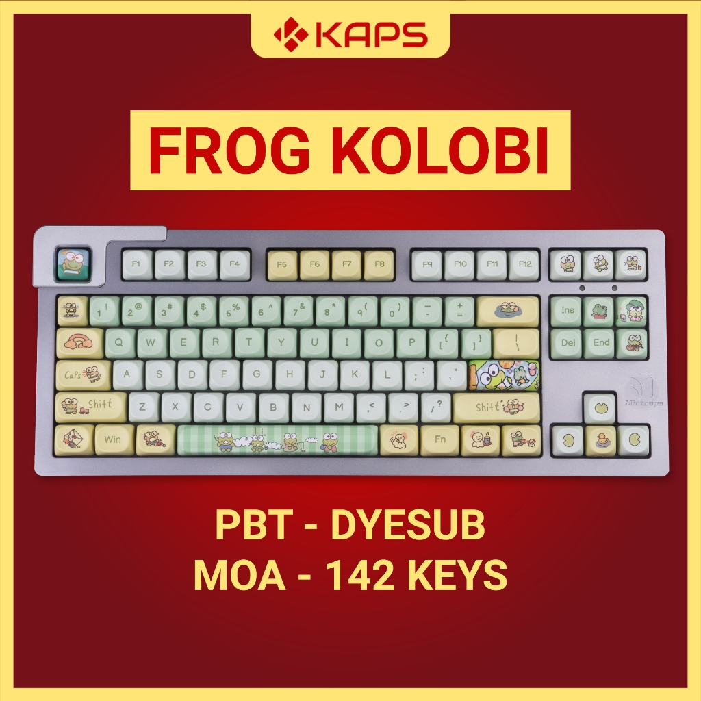 Keycap Frog Kolobi - Nhựa PBT profile MOA in dyesub 142 nút - Hỗ trợ ...