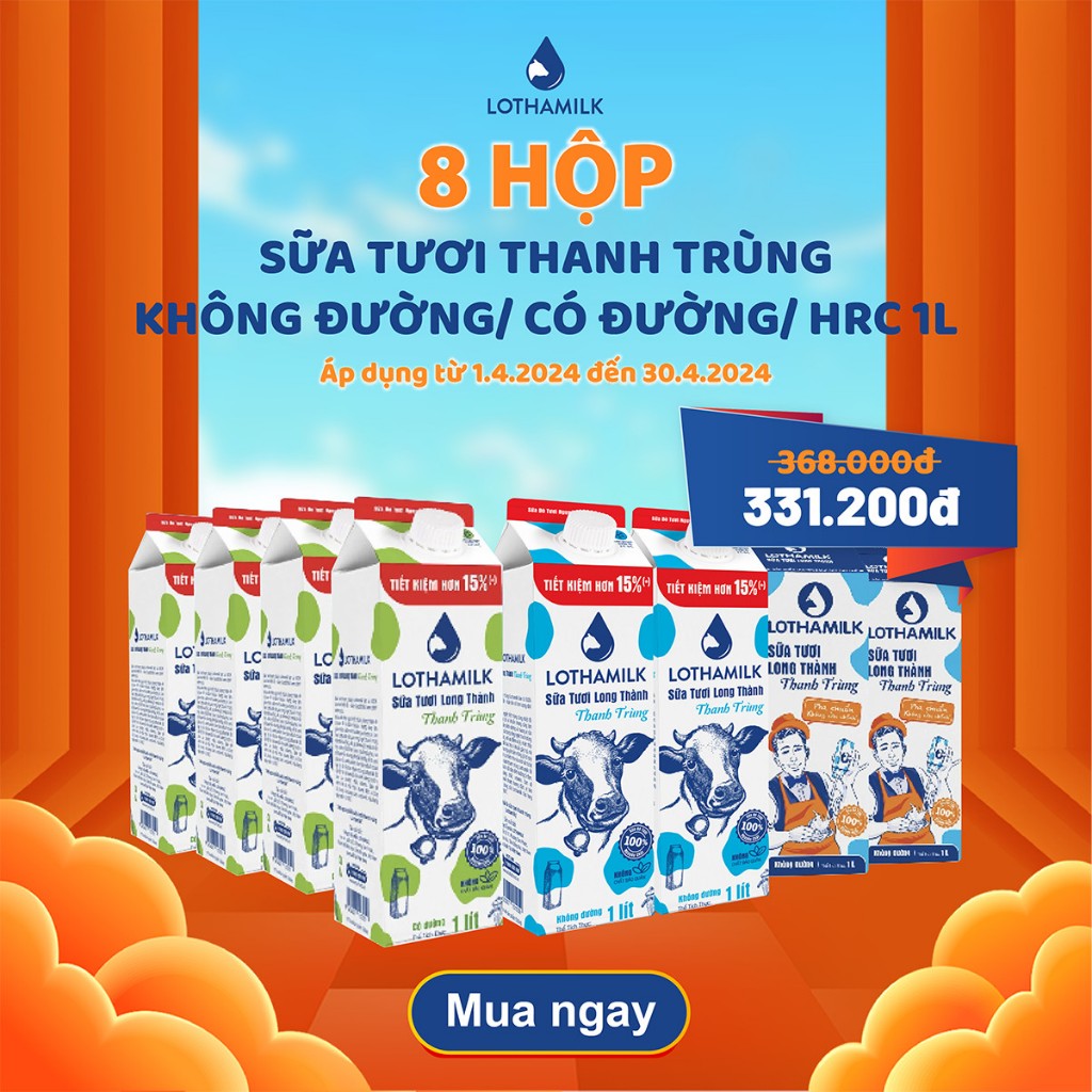 Sữa tươi thanh trùng Lothamilk hộp 1L | Shopee Việt Nam