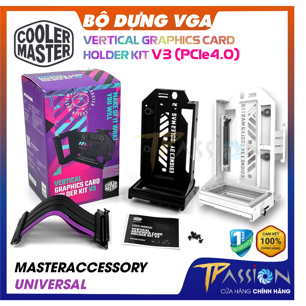 Bộ giá dựng VGA Cooler Master Vertical Graphics Card Holder Kit V3 PCIe ...