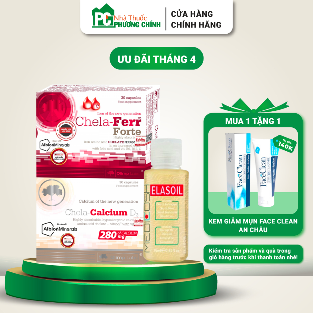 Combo Bầu Canxi Chela Calcium D3 & Sắt Chela Ferr Forte & Dầu Rạn Da ...