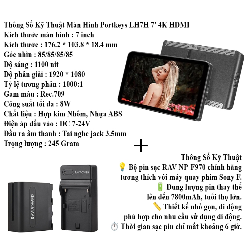 Màn Hình Portkeys PT5 II, Portkeys PT6, LH7H, LH7P 4K HDMI Cảm Ứng HL Studio | Shopee Việt Nam