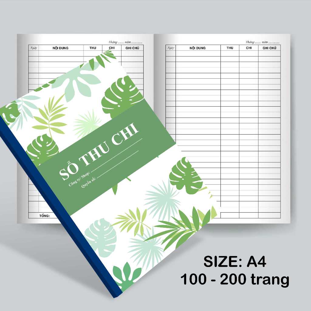 Sổ Thu Chi Mẫu Bìa Đẹp Dễ Thương A4 - Đóng Dọc - In 2 Mặt | Shopee Việt Nam