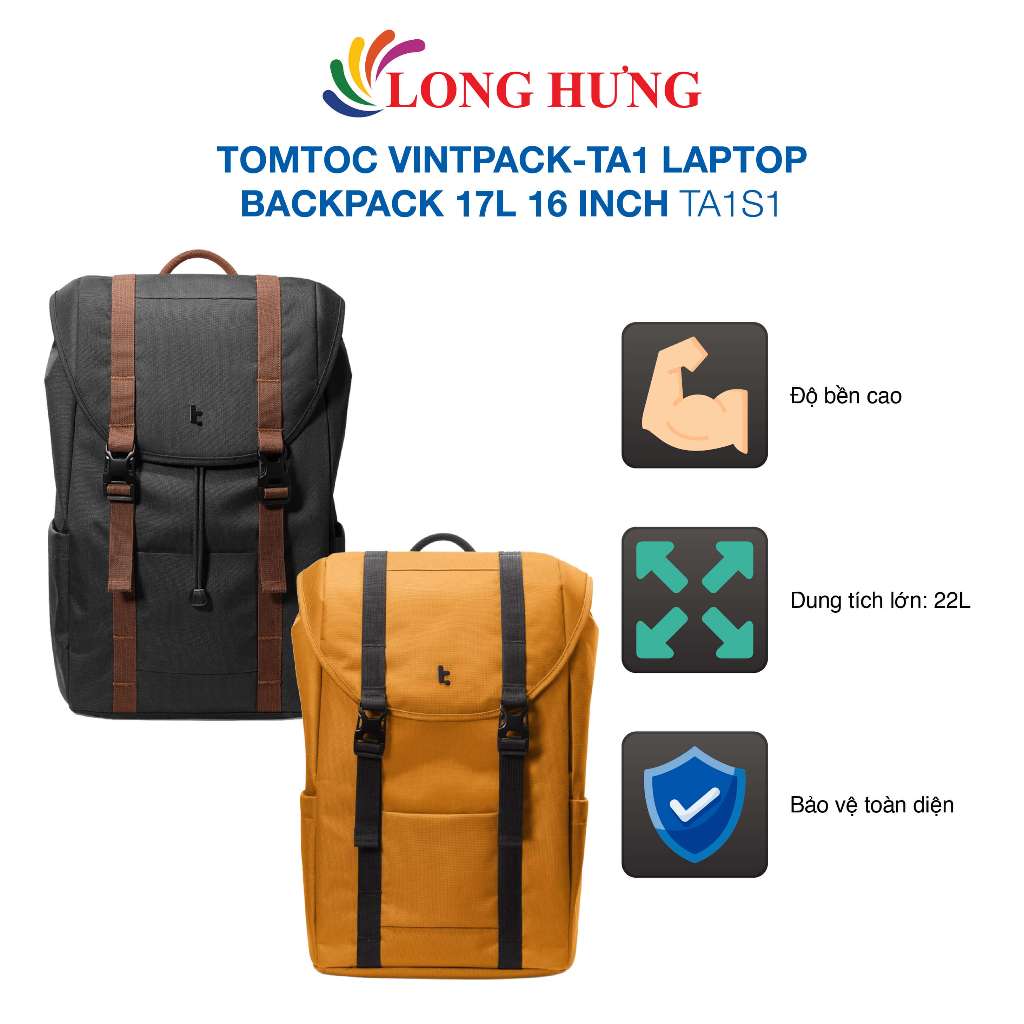 Ba lô Tomtoc VintPack-TA1 Laptop Backpack 17L 16 inch TA1S1 - Hàng ...