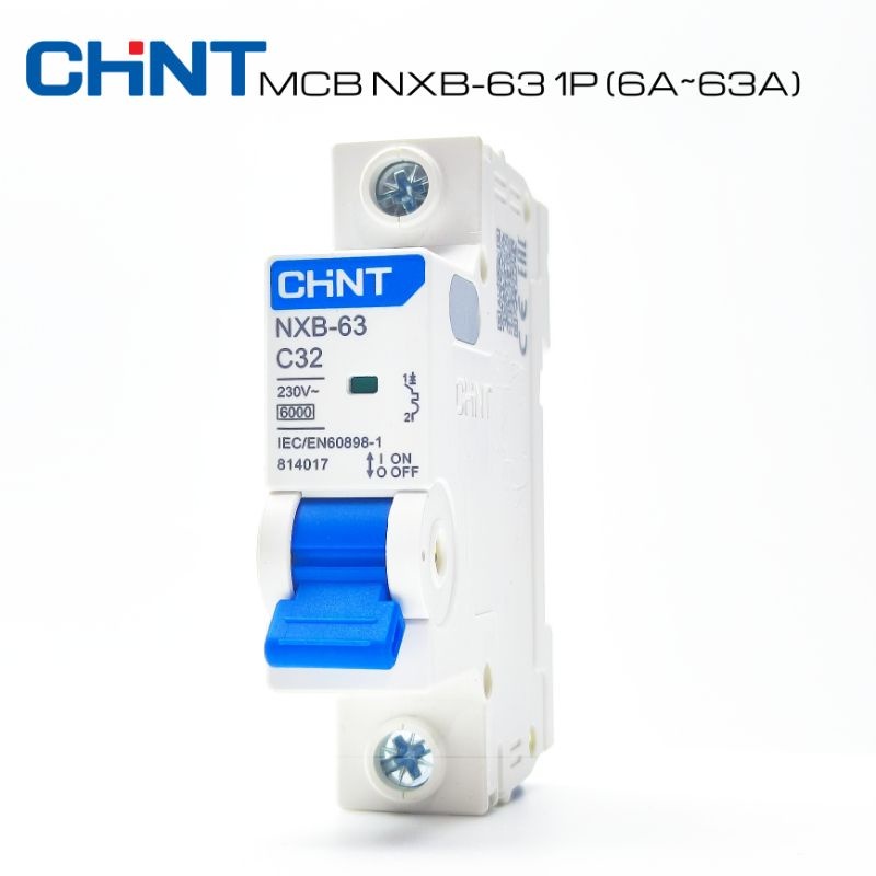 Aptomat MCB 1 Pha NXB-63 Chint 6A, 10A, 16A, 25A, 32A, 40A, 50A, 63A, 80A,100A,125A;Dòng Cắt 6KA ...