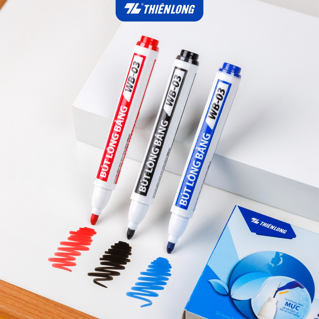Combo 10 Bút lông bảng Thiên Long WB-03 - Bút viết bảng trắng, mực dễ ...