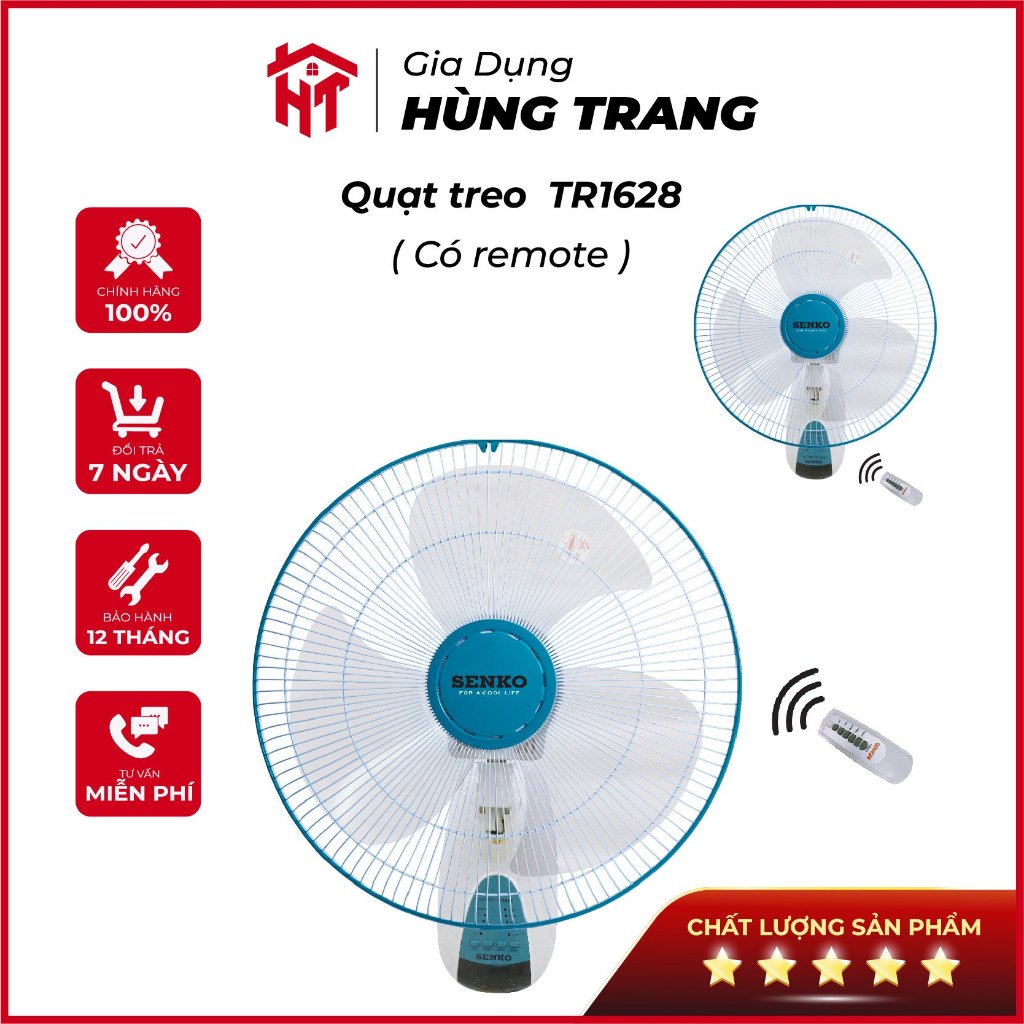 Quạt treo tường SENKO TR1628/TR1683 (Có điều khiển từ xa) - 100% chính ...