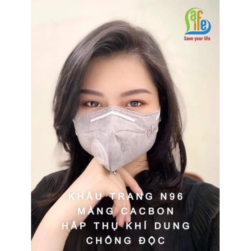 Khẩu trang chống bụi mịn PM 2.5 SafeLife N96 Người lớn 2 màu Trắng - Xám Hộp 5 chiếc - 10 chiếc ...
