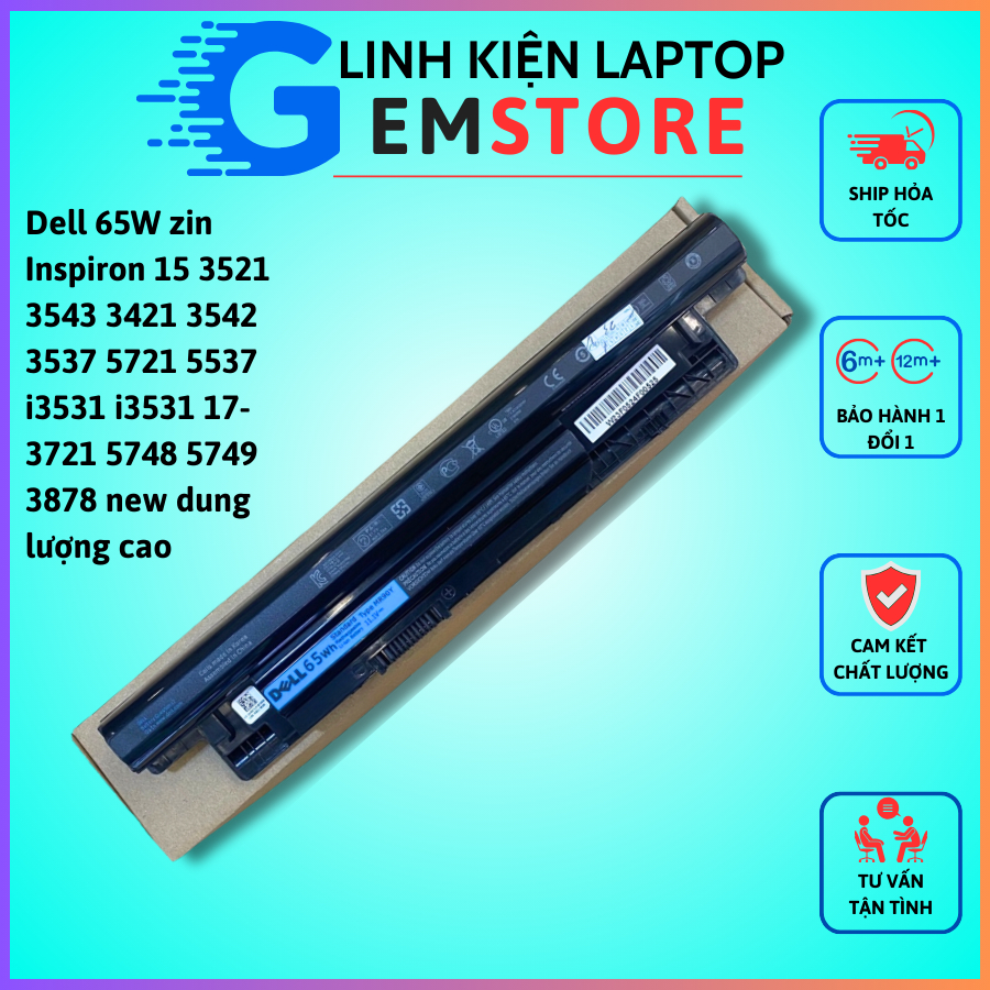 Pin Dell 65W zin Inspiron 15 3521 3543 3421 3542 3537 5721 5537 i3531 ...