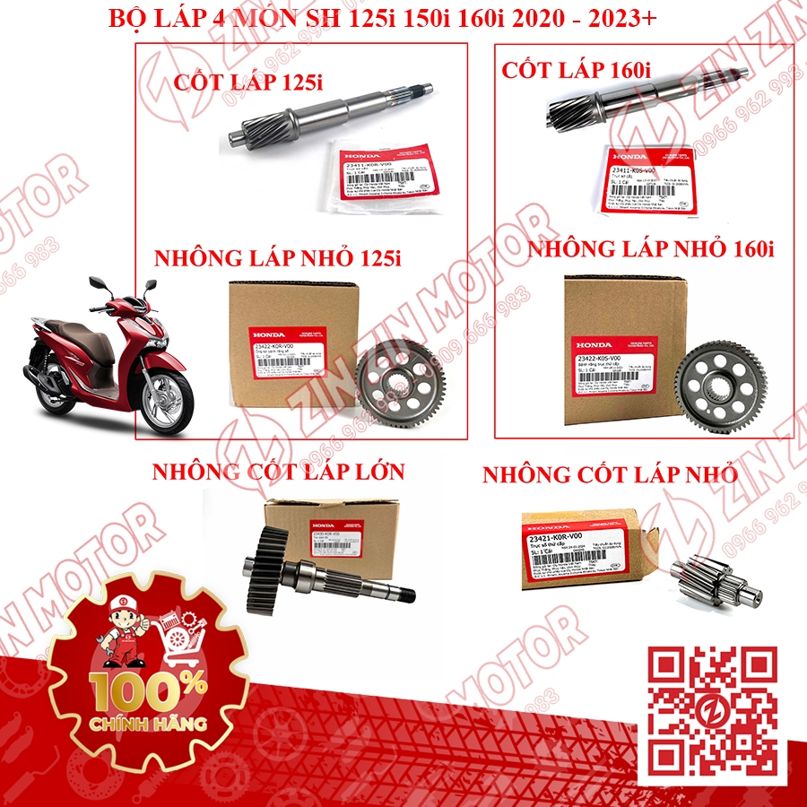 Bộ Số 4 Món, Bộ Nhông Láp SH 2020 - 2024+, SH160i 2023 2024+, SH 150i 2020 2021 2022, SH 125i ...