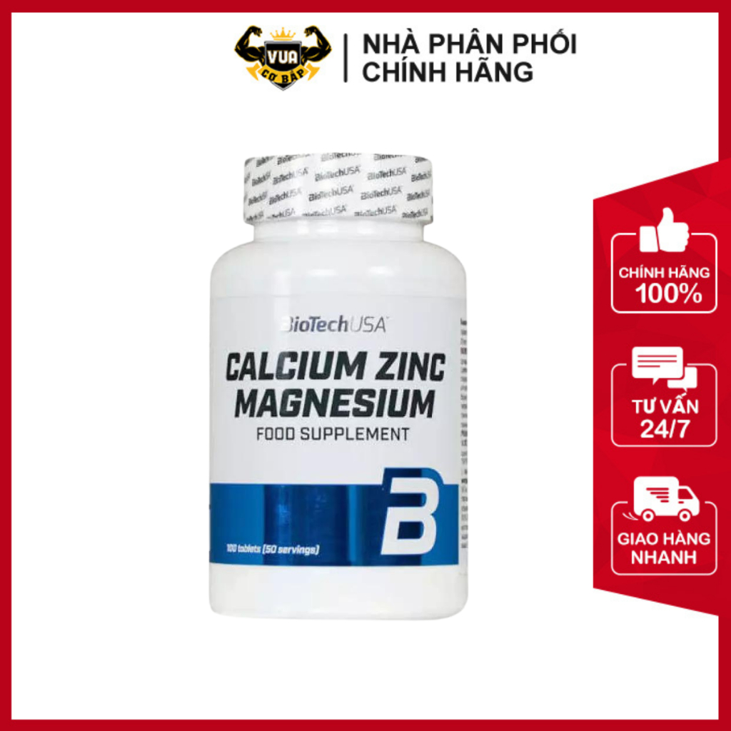 Viên Uống Bổ Sung Canxi Magie Kẽm CALCIUM ZINC MAGNESIUM BiotechUSA Hộp 100 Viên | Shopee Việt Nam