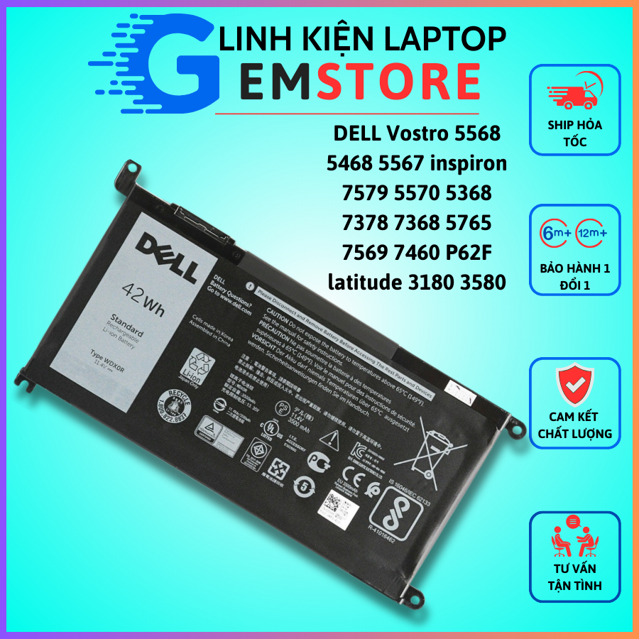 PIN ZIN DELL Vostro 5568 5468 5567 inspiron 7579 5570 5368 7378 7368 ...