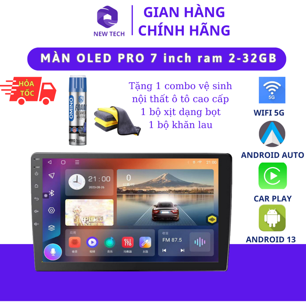 Màn android ô tô 7 inch Wifi Ram 2G - rom 32G, lắp được cho tất cả các dòng xe ô tô có bản đồ ...