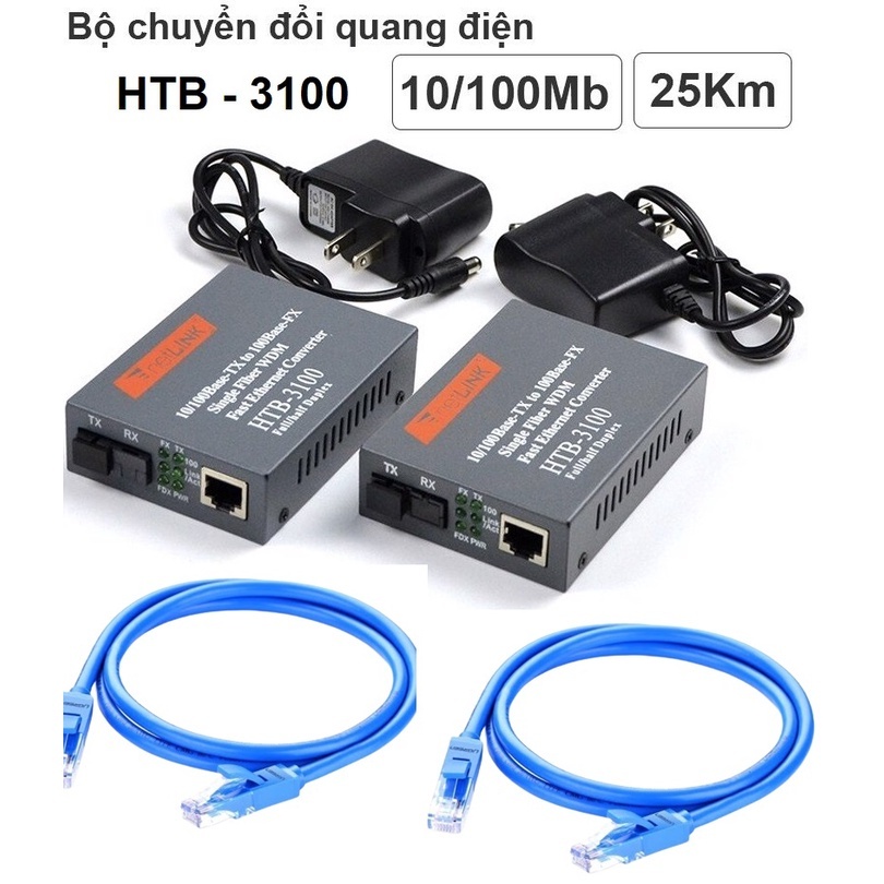 Bộ Chuyển Đổi Quang Điện Netlink 3100AB 25KM. Bộ chuyển đổi biến điện 12v ra 220v(40W/60W/100W ...