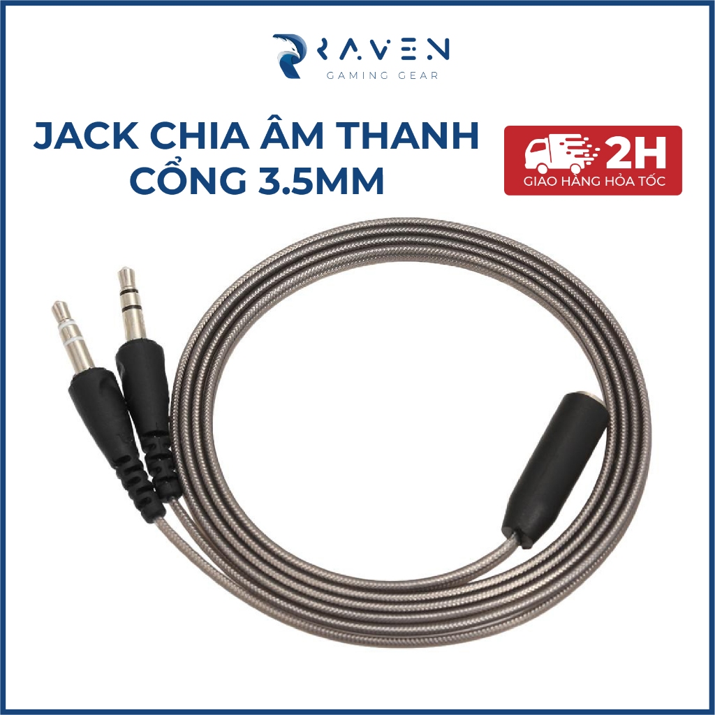 Jack chia âm thanh 1 cổng 3.5mm sang 2 Cổng 3.5mm dài 1m cho PC laptop ...