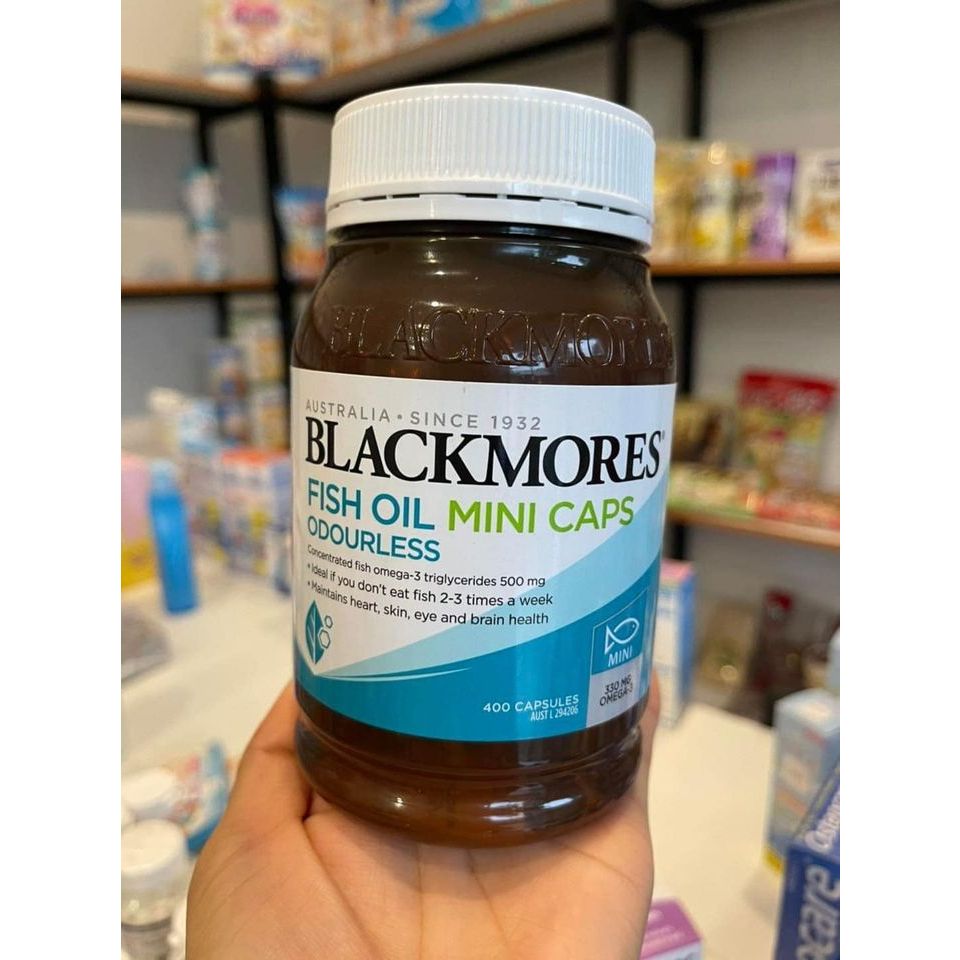 Dầu cá không mùi Blackmores Odourless Fish Oil Mini Caps 400 viên của ...
