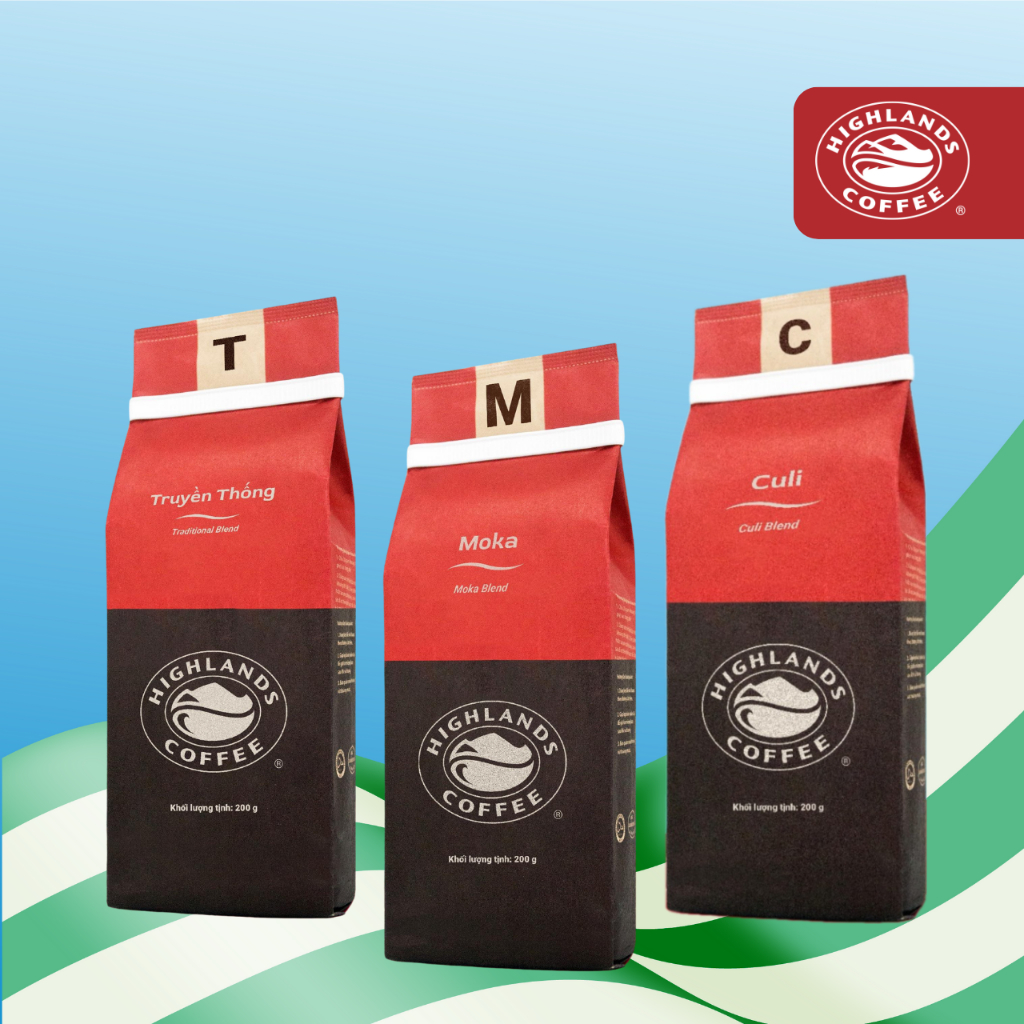 COMBO CAFE TRẢI NGHIỆM HIGHLANDS COFFEE: 3 CÀ PHÊ RANG XAY TRUYỀN THỐNG ...