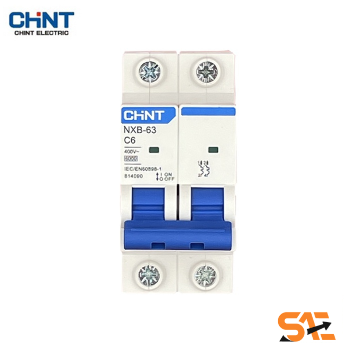 Aptomat MCB 2 Pha Attomat hãng CHINT NXB-63 6A, 10A, 16A, 25A, 32A, 40A, 50A, 63A Dòng Cắt 6kA ...