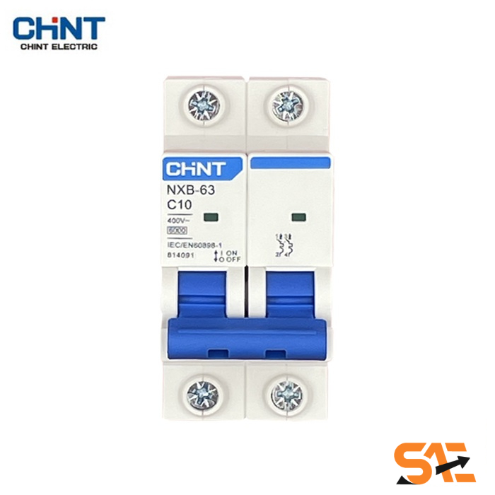 Aptomat MCB 2 Pha Attomat hãng CHINT NXB-63 6A, 10A, 16A, 25A, 32A, 40A, 50A, 63A Dòng Cắt 6kA ...