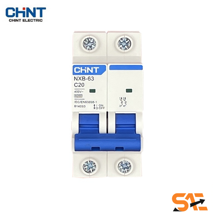 Aptomat MCB 2 Pha Attomat hãng CHINT NXB-63 6A, 10A, 16A, 25A, 32A, 40A, 50A, 63A Dòng Cắt 6kA ...