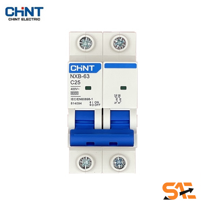 Aptomat MCB 2 Pha Attomat hãng CHINT NXB-63 6A, 10A, 16A, 25A, 32A, 40A, 50A, 63A Dòng Cắt 6kA ...
