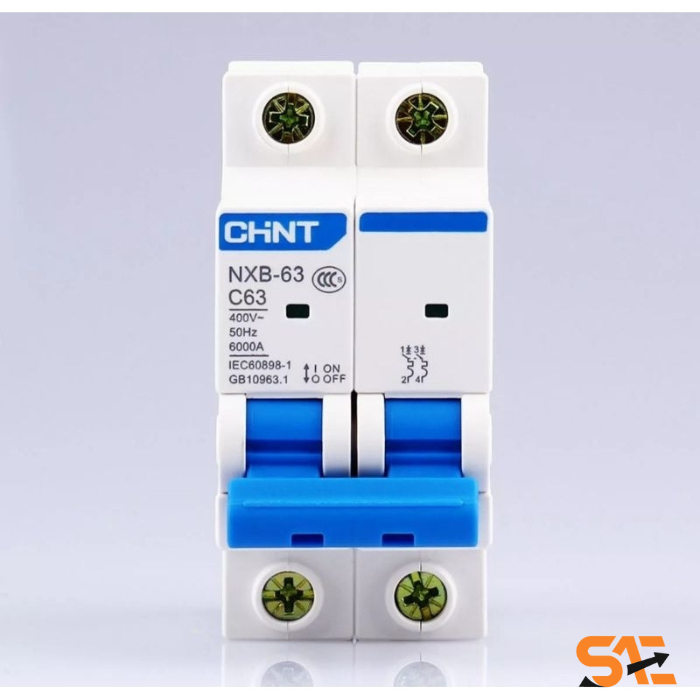 Aptomat MCB 2 Pha Attomat hãng CHINT NXB-63 6A, 10A, 16A, 25A, 32A, 40A, 50A, 63A Dòng Cắt 6kA ...