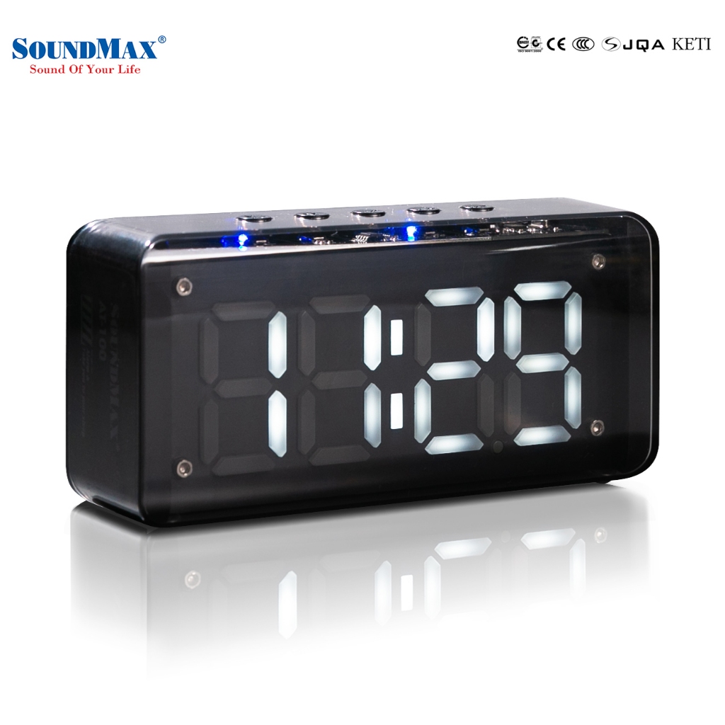 Loa di động kiêm đồng hồ điện tử hiện đại SoundMax AT-100 | Bluetooth ...