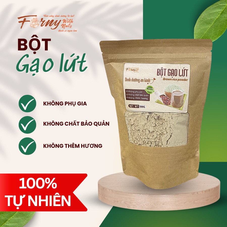 Bột gạo lứt 100% NGUYÊN CHẤT KHÔNG ĐƯỜNG FORNY (Ăn thực dưỡng) (bịch ...