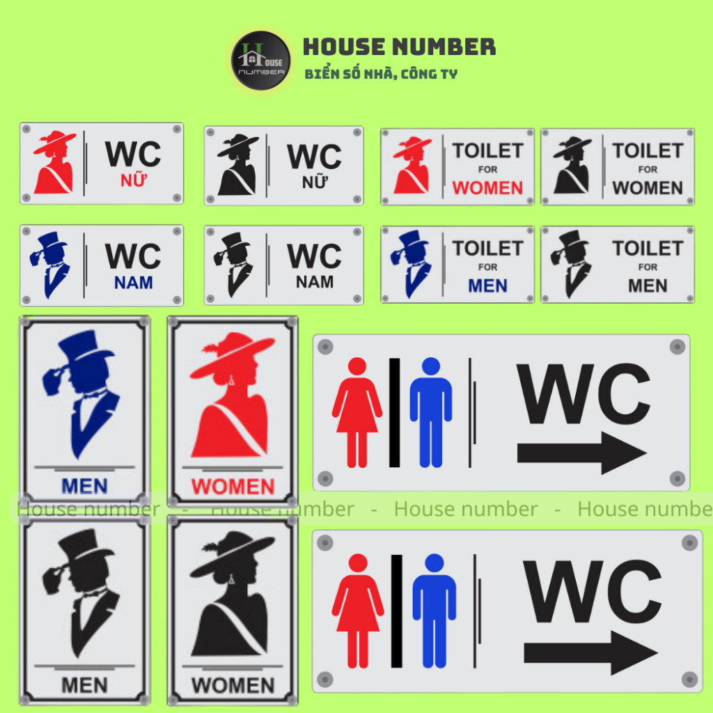 Biển toilet Biển Nhà Vệ Sinh, Biển WC, Toilet, WC, Nam/ Nữ - In UV 5D ...