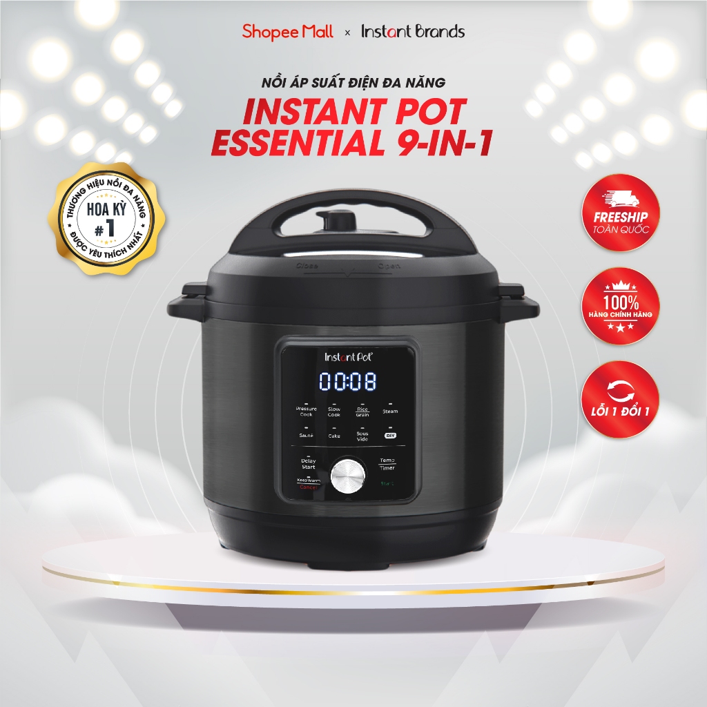 Nồi áp suất điện đa năng Instant Pot Essential 9in1, 5,7L, bảo hành 12 ...