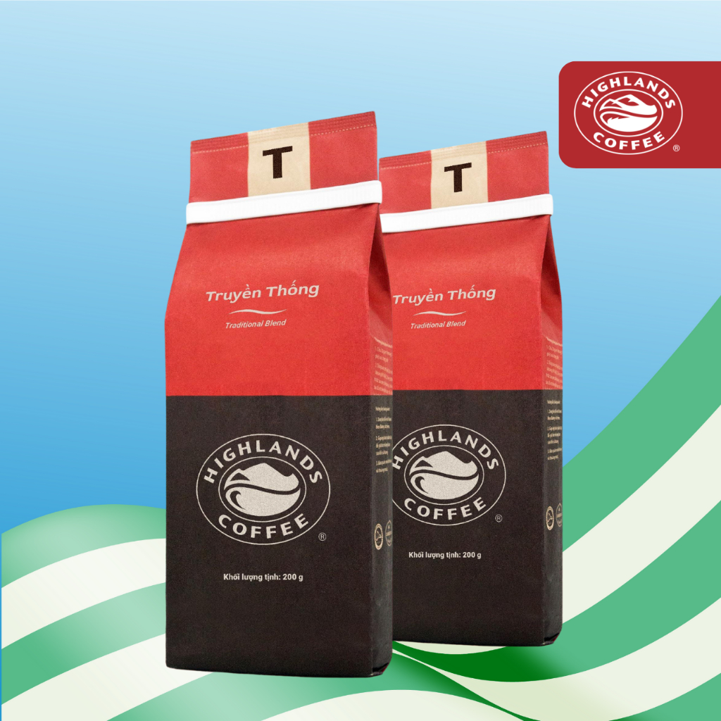 COMBO 2 GÓI CÀ PHÊ RANG XAY TRUYỀN THỐNG HIGHLANDS COFFEE 200G | Shopee ...