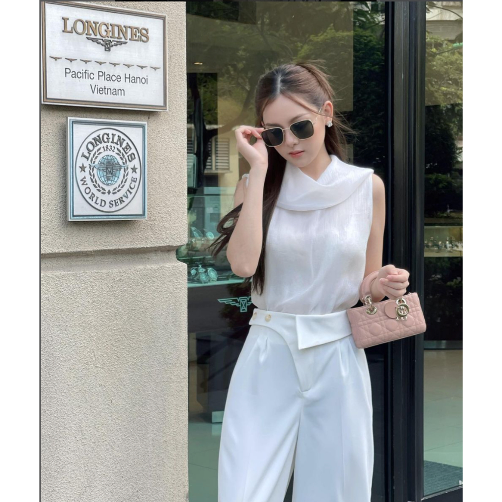 [HA.YN] Aó Nadia A01.01 - Aó voan tơ cổ đổ màu trắng | Shopee Việt Nam