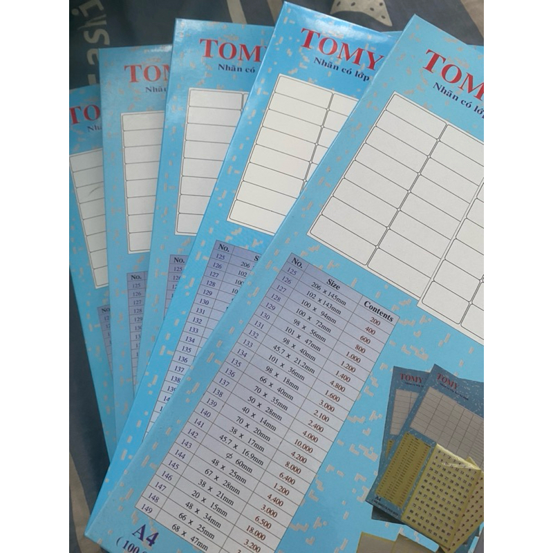 Giấy Decal Tomy A4 in mã vạch ( 100 tờ /hộp ) mã số 140 141 142 143 144 145 146 147 148 149 ...