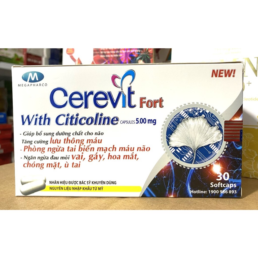 Cerevit fort Citicoline GIÚP TĂNG CƯỜNG LƯU THÔNG MÁU ,BỔ NÃO cung cấp ...