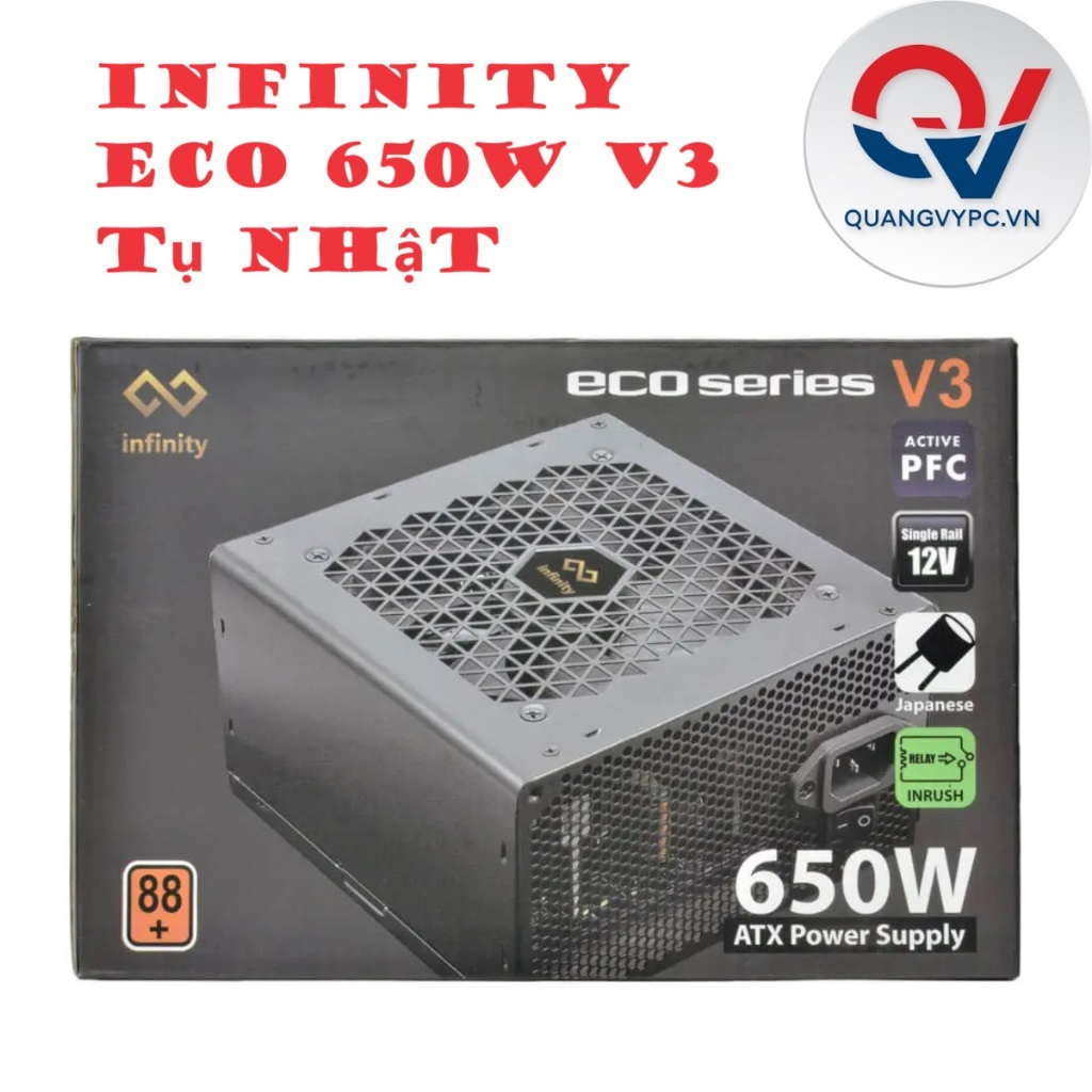 Nguồn máy tính Infinity Eco V3 650w – DC to DC – Hiệu suất 88% – Active PFC – Single Rail ...