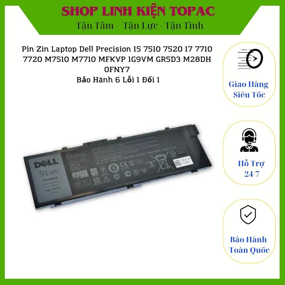 Pin Zin Laptop Dell Precision 15 7510 7520 17 7710 7720 M7510 M7710 ...