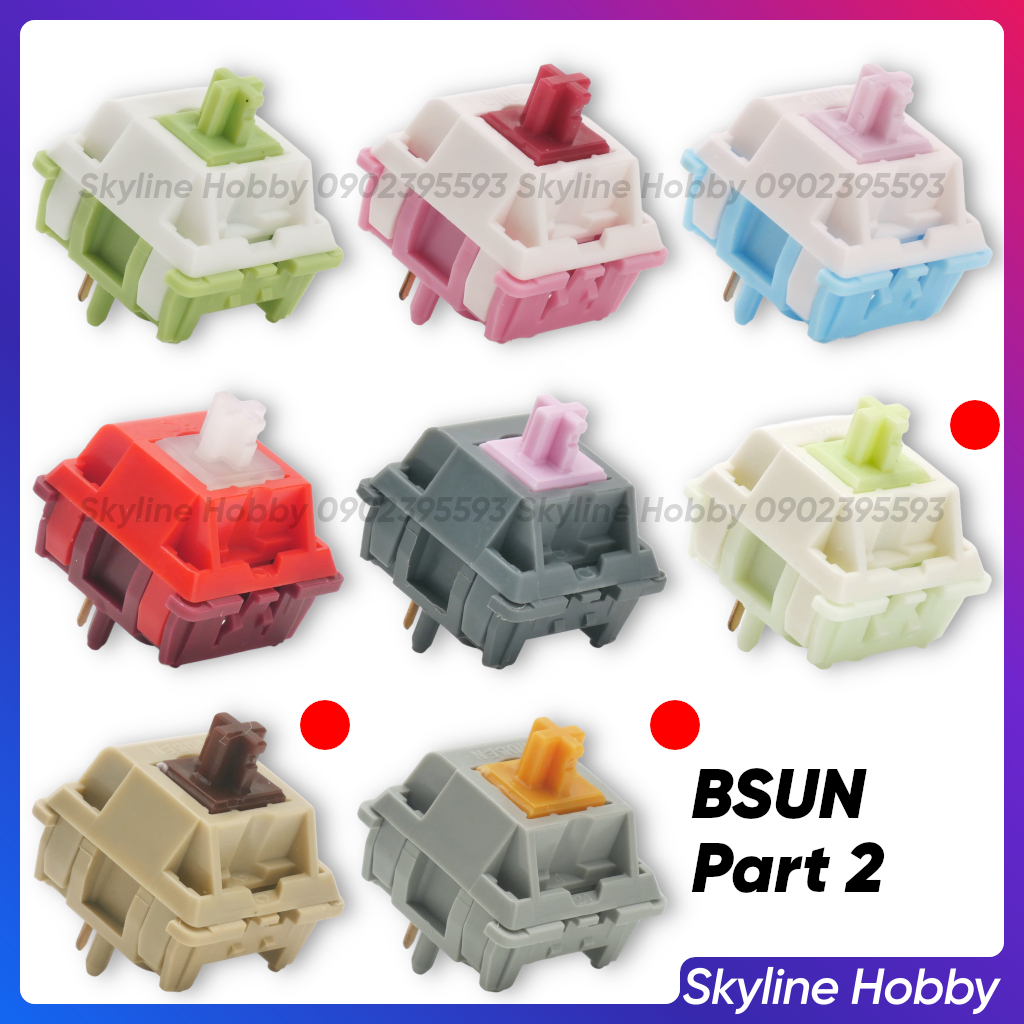 Switch bàn phím cơ BSUN - Mage Akashi, KiKi Red, Cinnamon Pink, Roselle, Black Pink, Linglan ...