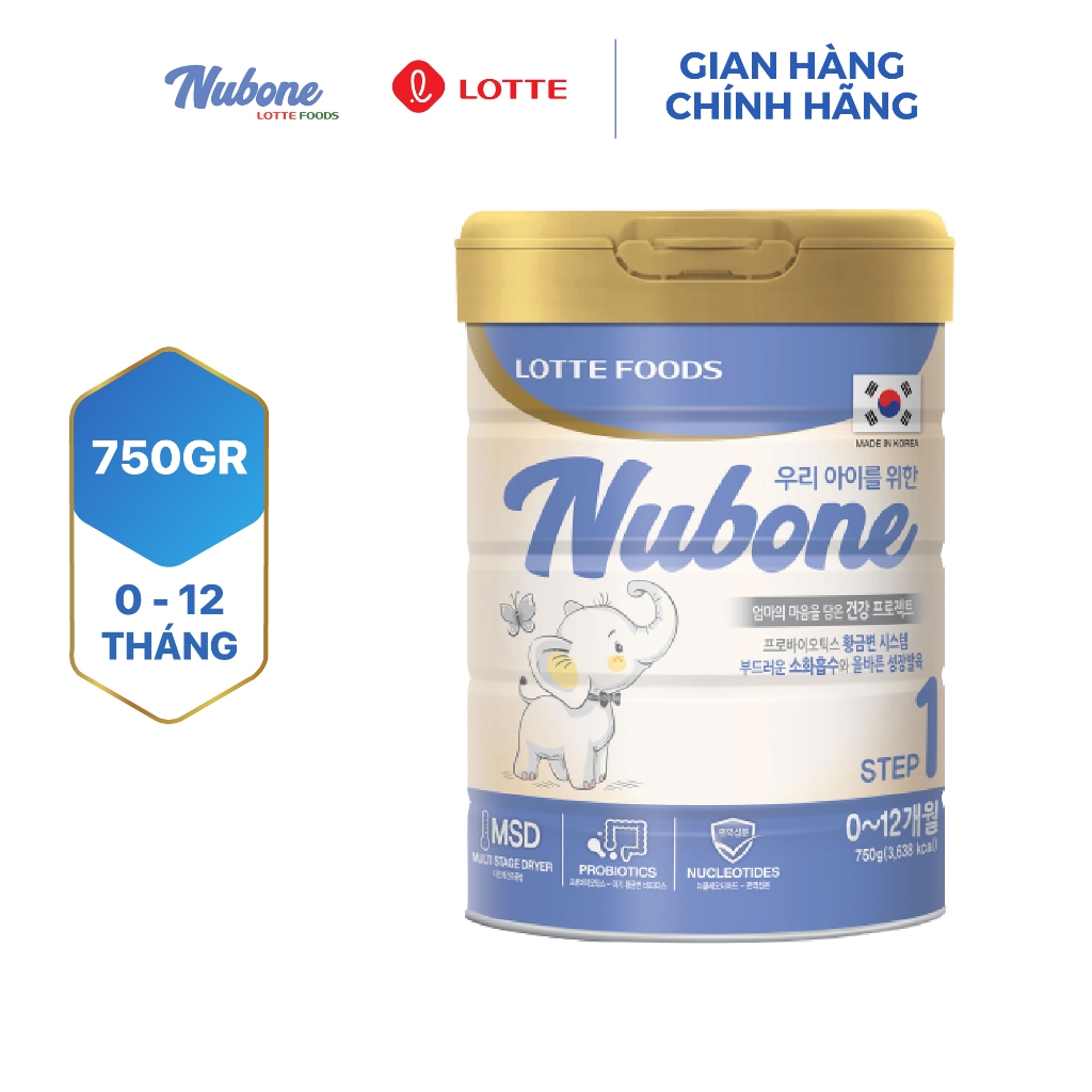 Sữa bột Nubone Lotte Foods Step 1 - 750g (0 - 12 tháng) | Shopee Việt Nam