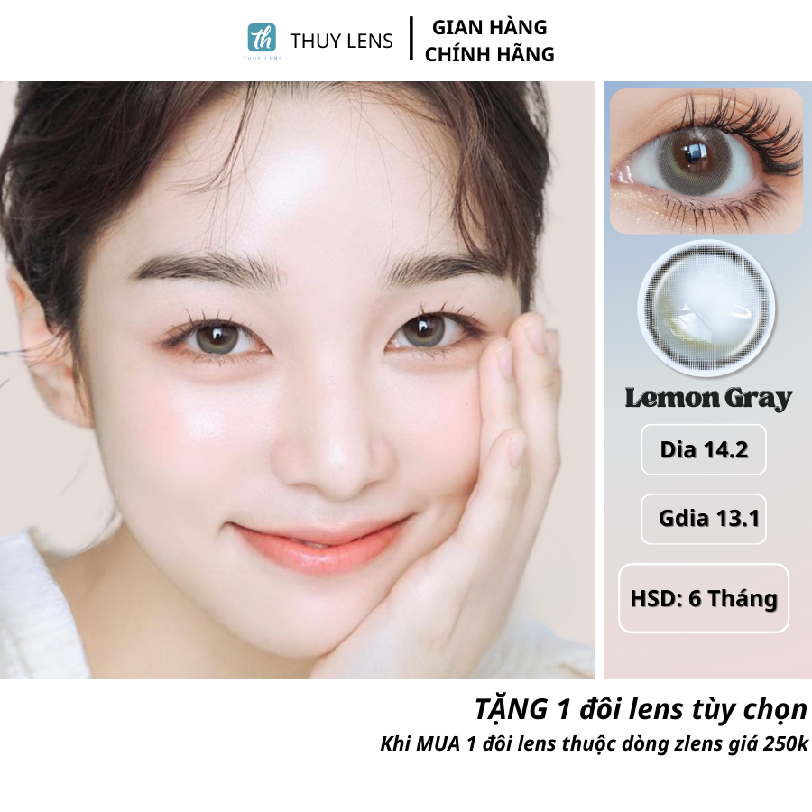 [TẶNG KHAY ĐỰNG] Kính áp tròng THÚY LENS màu xám xanh hiệu ứng filter ...