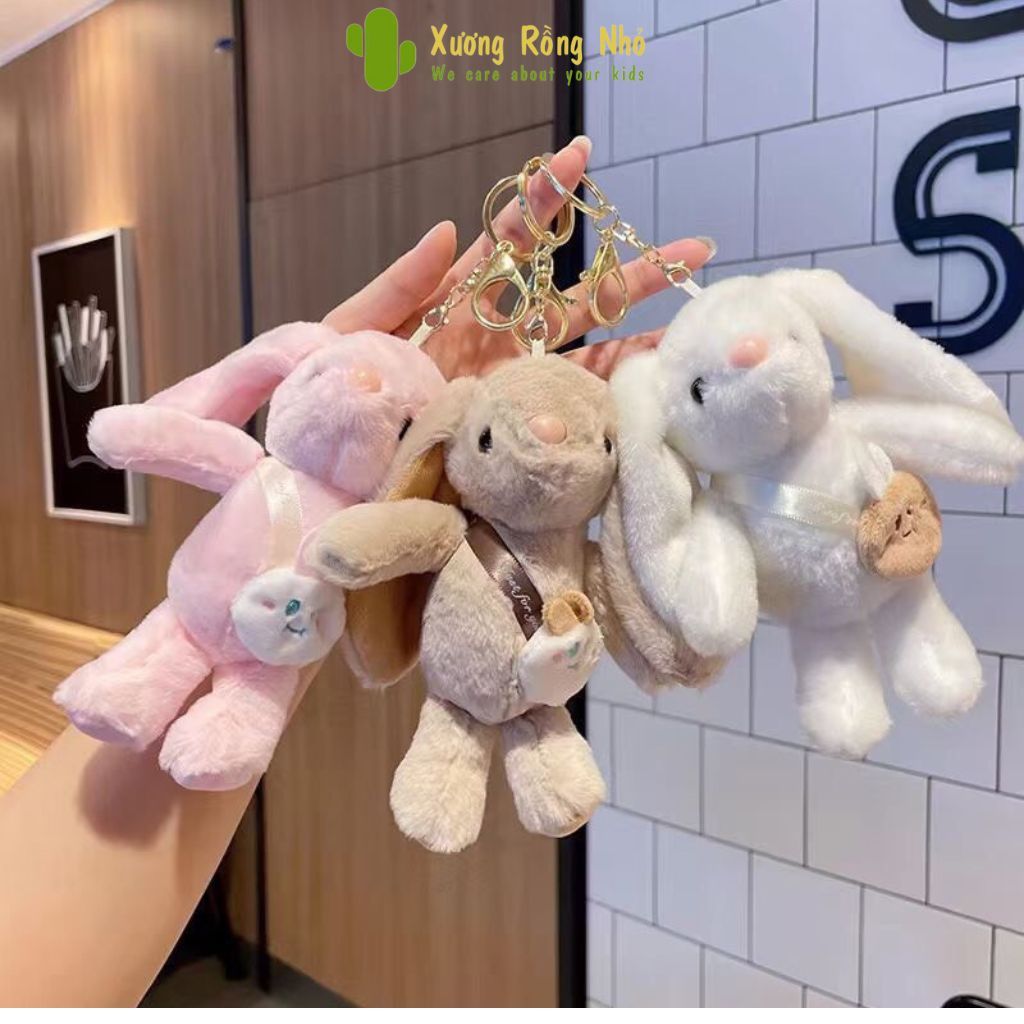 Móc Khóa Thỏ Nhồi Bông Tai Dài Dễ Thương Đáng Yêu, Phụ Kiện Túi Xách ...