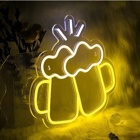 Đèn led neon hình cốc Bia Decor trang trí phòng ngủ quán bia quán bar ...