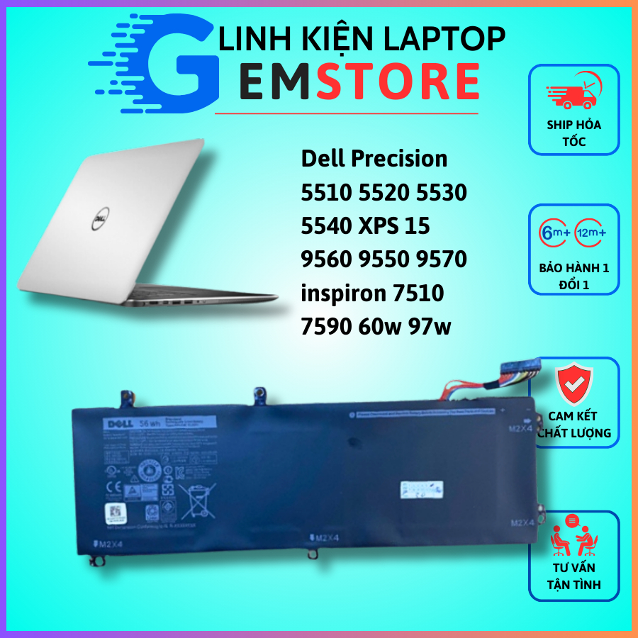 Pin zin Dell Precision 5510 5520 5530 5540 XPS 15 9560 9550 9570 ...
