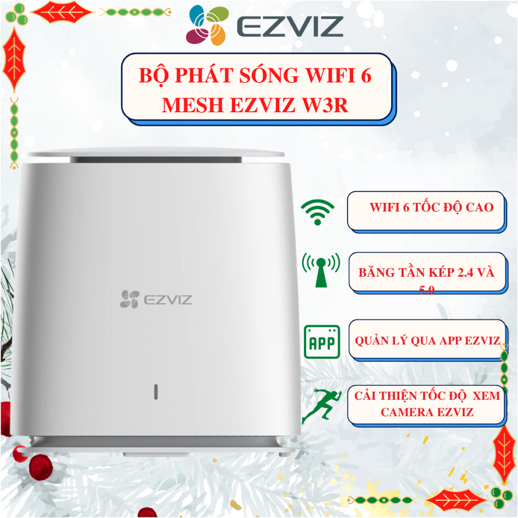 Bộ phát sóng WIFI 6 MESH EZVIZ W3R tích hợp 2 băng tần 2.4 và 5.0Ghz ...
