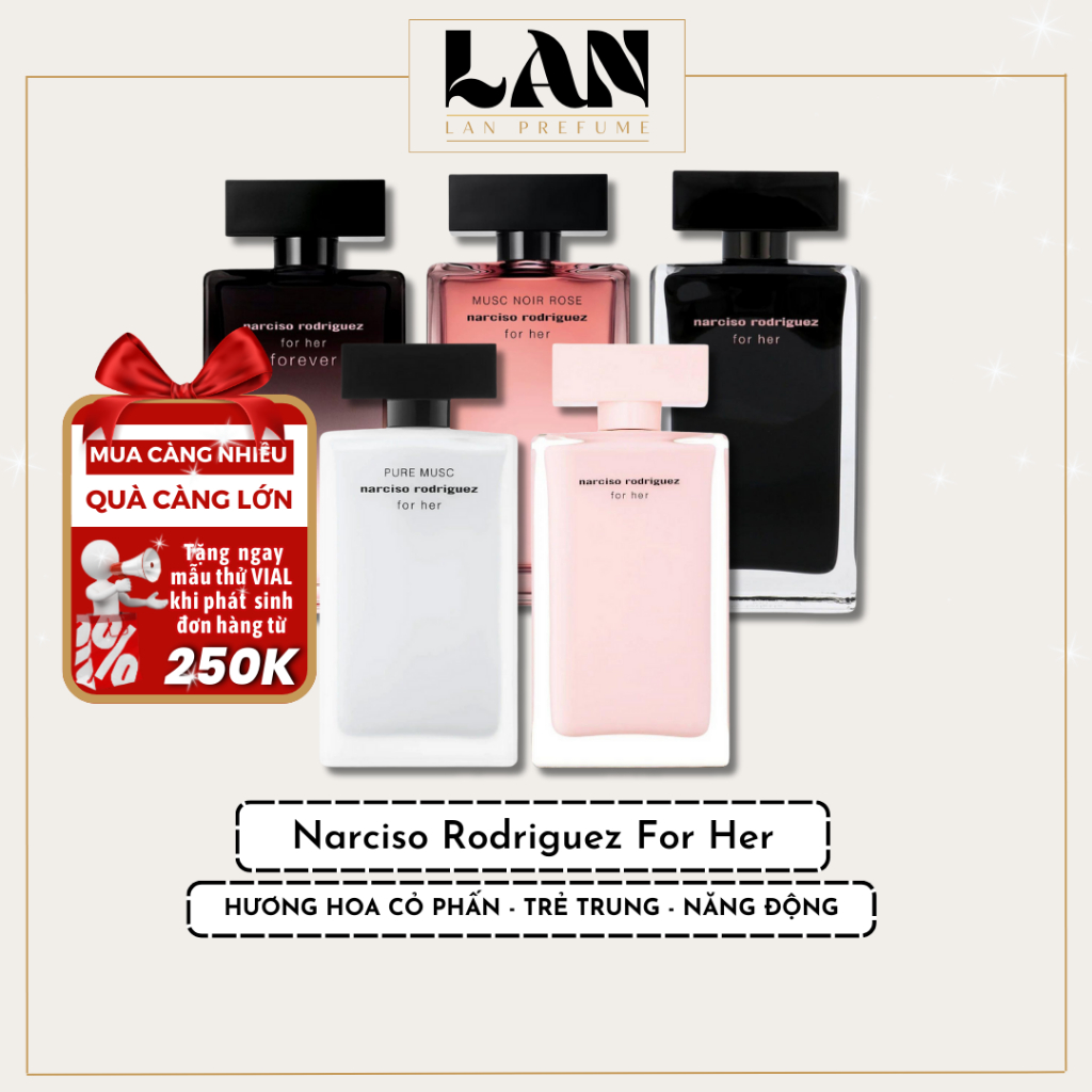 Nước Hoa Nữ Narciso forever, Narciso Trắng, Nar Đen Hồng Musc Noir Rose ...