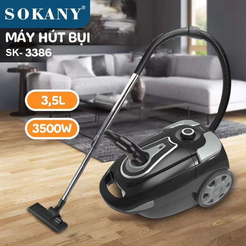 Máy hút bụi cầm tay công suất 3500W SOKANY SK-3386 thiết kế hiện đại lực hút mạnh làm sạch mọi ...